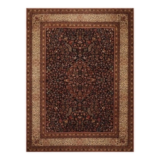 Hand Knotted 150 KPSI Black Wool Traditional Oriental Rug (9x12) - 9' 1 ...