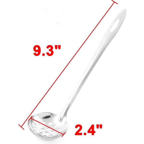 Kitchenware Stainless Steel Slotted Ladle Spoon Silver Tone 9.3"Length ...