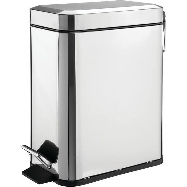 1.3 Gallon Trash Can Rectangle Metal Lidded Step Garbage Bin with ...