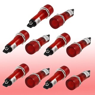 10 Pcs 2 Terminals Red Light Signal Indicator Lamp DC 24V - Bed Bath ...