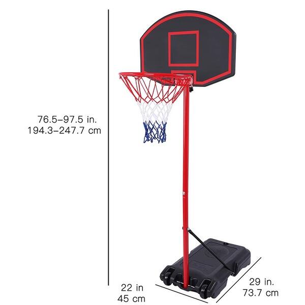 Portable Removable Adjustable Teenager Basketball Rack Black & Red ...