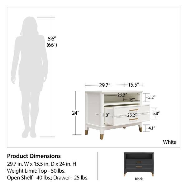 CosmoLiving by Cosmopolitan Westerleigh Wide Nightstand - Bed Bath ...