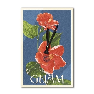 Guam - Red Hibiscus Flower - Letterpress - Lantern Press Artwork ...