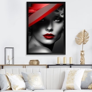 Designart "Vintage Elegant Headdress III" Woman Sensual Framed Canvas ...