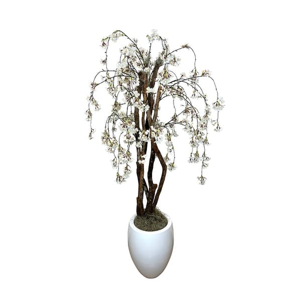 6 ft Cherry Blossom Tree in Fiberstone Container - Green - Bed Bath ...