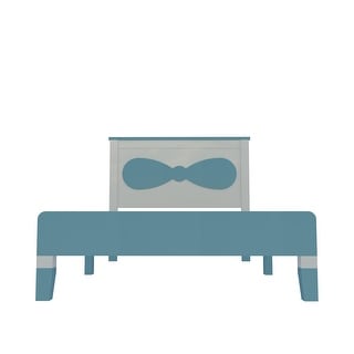 Twin Size Wooden Bow Headboard Bed Kids Platform Bed - Bed Bath ...