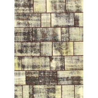 Canvello Light Green Silkroad patch work rug 5 x 7 - Green - Black - 6 ...