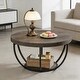 Modern Round Wood Cocktail Table with 2-Tier Design for Any Living ...