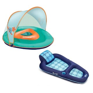 Aqua Leisure Blue Luxury Water Recliner Float Chair & SwimSchool Baby ...