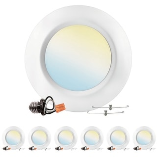 Luxrite 6 Inch LED Disk Lights, 15W, 5CCT 2700K-5000K, 1000LM, Dimmable ...