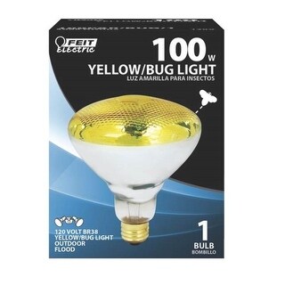 Feit Electric 100PAR/BUG/1 Outdoor Yellow Bug Floodlight, 100W - Bed ...