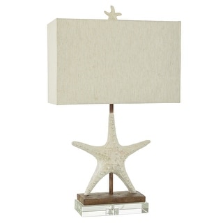 Axel Ivory - Rustic Coastal Starfish Table Lamp - Heathered Oatmeal ...
