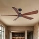 60"Solid Wood Ceiling Fan with Light and Remote Control, Noiseless, 6 ...