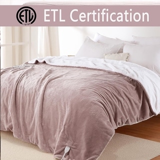 Wool electric blanket, pink - Bed Bath & Beyond - 41349670