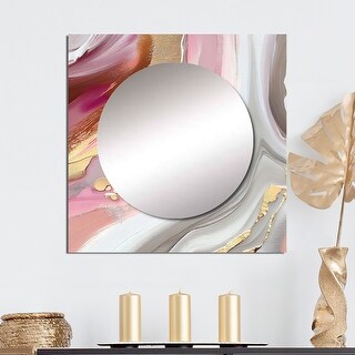 Designart "Pink And Gold Marble Abstract IV" Abstract Marble Wall ...