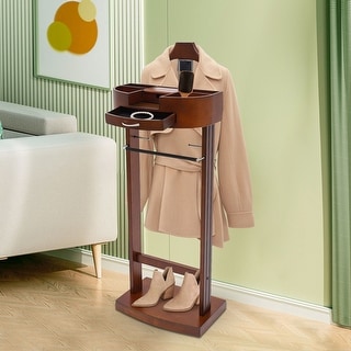 Wood Suit Rack Freestanding Clothing Valet Stand - Bed Bath & Beyond ...