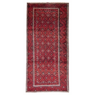 ECARPETGALLERY Hand-knotted Royal Baluch Red Wool Rug - 4'9 x 9'3 - Bed ...