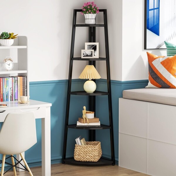 5 tier corner ladder shelf store