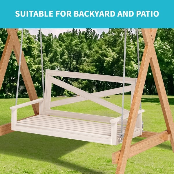Mixoy Outdoor Wood Porch Swings with Curved Back Design - On Sale - Bed ...