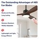 52 inch Quiet Ceiling Fan Light with Remote, 20W 3-Color LED, DC Motor ...
