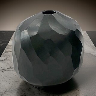 Fory Decorative Vase, Glass Frame, Narrow Mouth, Black Finish, 7 Inch ...