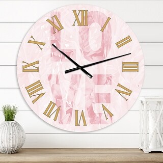 Designart 'Pink Pastel Love' Shabby Chic wall clock - Bed Bath & Beyond ...