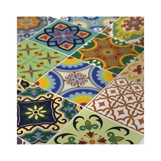 6" x 6" Mediterranean Brights Mosaic Peel and Stick Removable Tiles ...