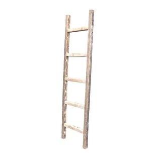 4 Step Rustic Weathered Grey Wood Ladder Shelf - Bed Bath & Beyond ...
