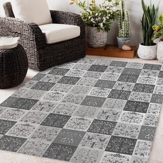 SCANDINAVIAN PATCHWORK GREYSCALE Outdoor Rug By Kavka Designs - Bed ...