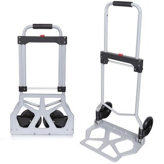 Folding Hand Truck Portable Heavy Duty Aluminum Hand Cart with 2-Wheel ...