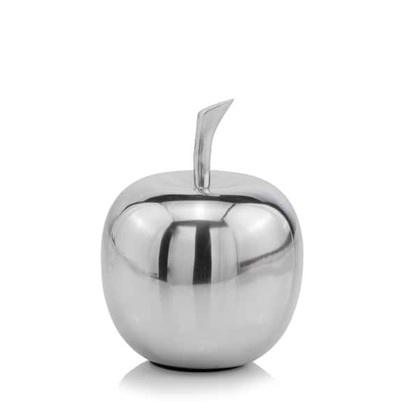 Silver Polished Mini Apple Shaped Aluminum Accent Home Decor - 5.5" x 4 ...