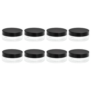 Round Plastic Jars with Black Screw Top Lid, 8Pcs - Bed Bath & Beyond ...