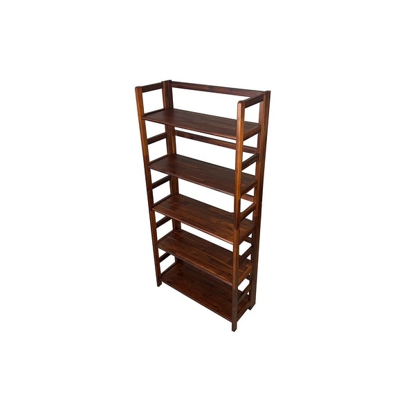 Solid Acacia 5 Tier Folding Bookcase On Sale Bed Bath Beyond 37742795