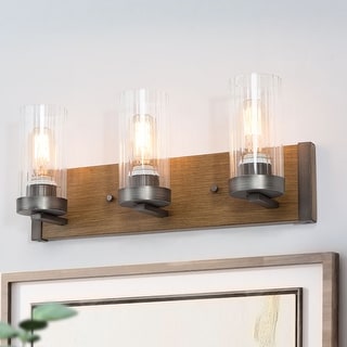 Modern Farmhouse 3-Light Glass Bathroom Vanity Light Wall Sconces - L20 ...