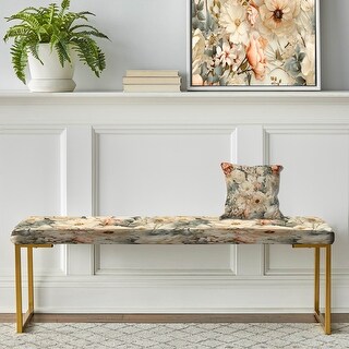 Beige Vintage Country house Flower Harmony II - patchwork Upholstered ...