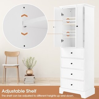 Multiple Storage Bathroom Cabinet Wardrobe File Cabinets, White - Bed ...
