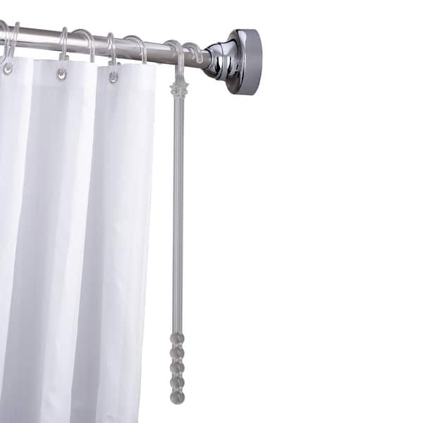 Croydex Curved Space Saver Shower Curtain Rod, Adjustable Length with ...