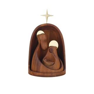 Nambe Nested Nativity Holy Family Baby Jesus Figurine Scene - 5.25" x 8 ...