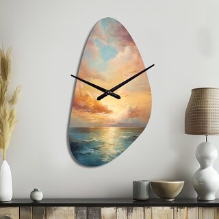 Ocean Sunset Celestial Symphony - Sunset Wall Clock in Fall Shape ...