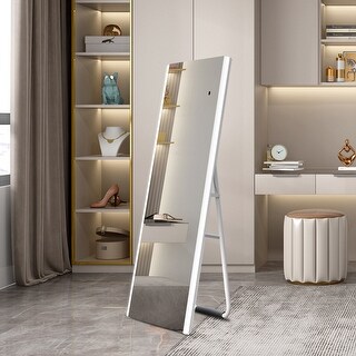 LED Illuminated Rectangle Full-Length Mirror with Sensor Switch ...