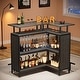 L-shape Bar Table with Stemware Racks and Shelves - Bed Bath & Beyond ...