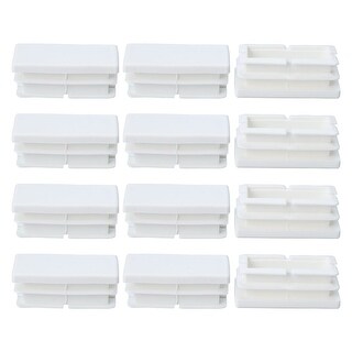 12pcs 20x40mm Plastic Rectangle Ribbed Tube Inserts Furniture End Pad ...