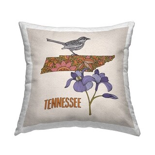Stupell Tennessee Detailed Floral Pattern Printed Outdoor Throw Pillow ...