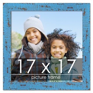 17x17 Shabby Chic Blue Wood Picture Square Frame - 17" x 17" - Bed Bath ...