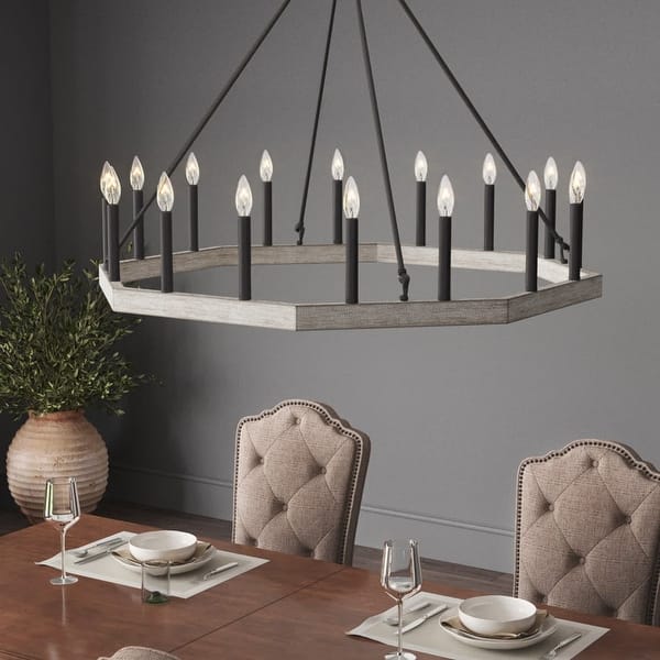 Acroma 16-light Farmhouse Wagon Wheel Chandelier French Country Candle ...