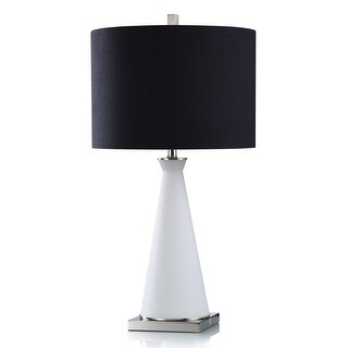 Dann Foley - Lifestyle Glass Table Lamp - Polished Nickel - White ...