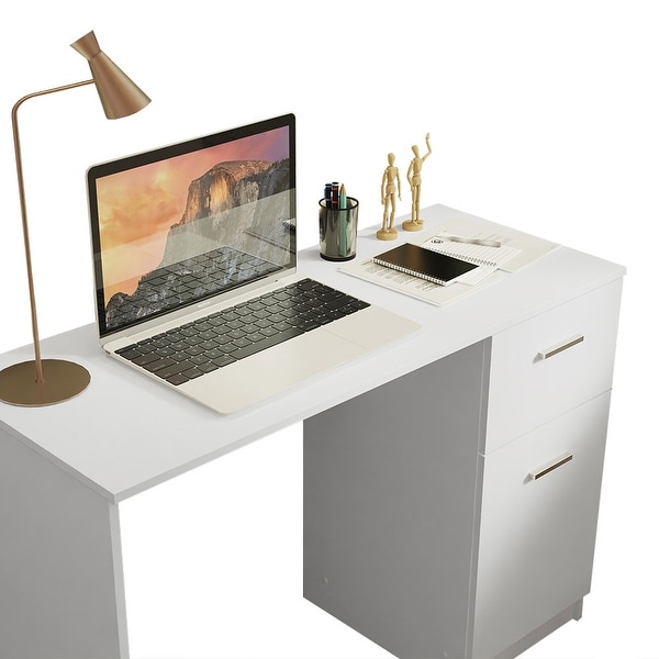 Madesa Compact Computer Desk Study Home Office 43 Inch Student Writing Desks with Storage and Drawer Modern Ergonomic Gaming On Sale Bed Bath Beyond 38192492