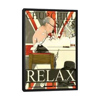 iCanvas "Winston Churchill In The Bath" by WyattDesign Framed Canvas ...