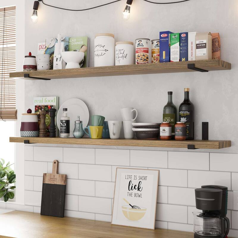 60 inch shelf, 9.25'' Deep, Floating Shelves, Wall Shelves for Living ...