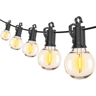Outdoor LED String Lights, 100Ft Waterproof, G40 Bulbs (104, 4 Spare ...